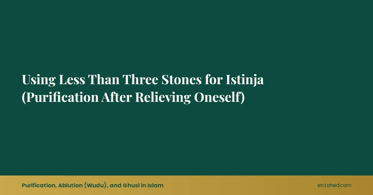 Using Less Than Three Stones for Istinja (Purification After Relieving ...