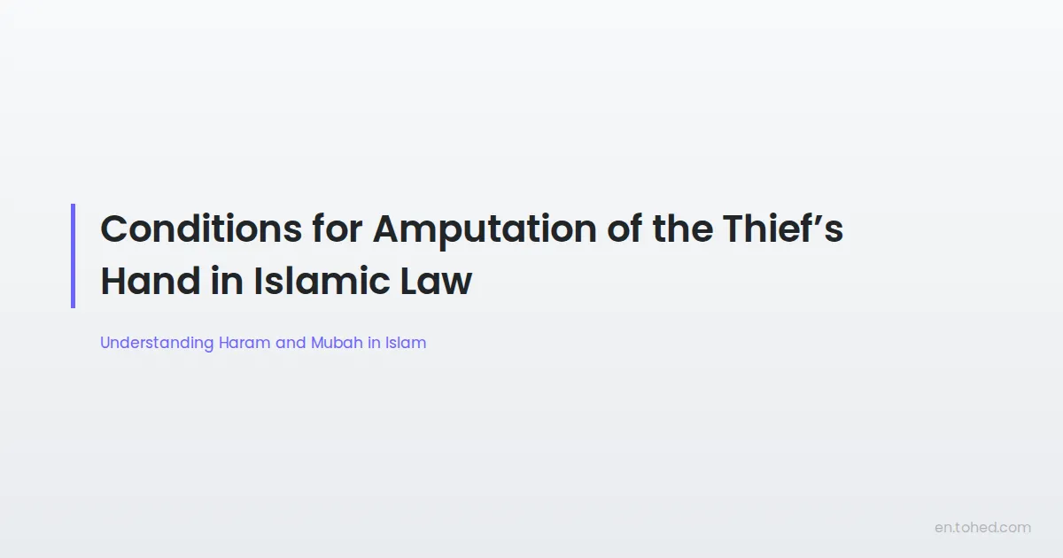 Conditions for Amputation of the Thief’s Hand in Islamic Law | Tohed